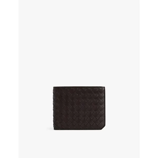 Bottega Veneta Bifold Intrecciato Leather Wallet - Fondant-silver