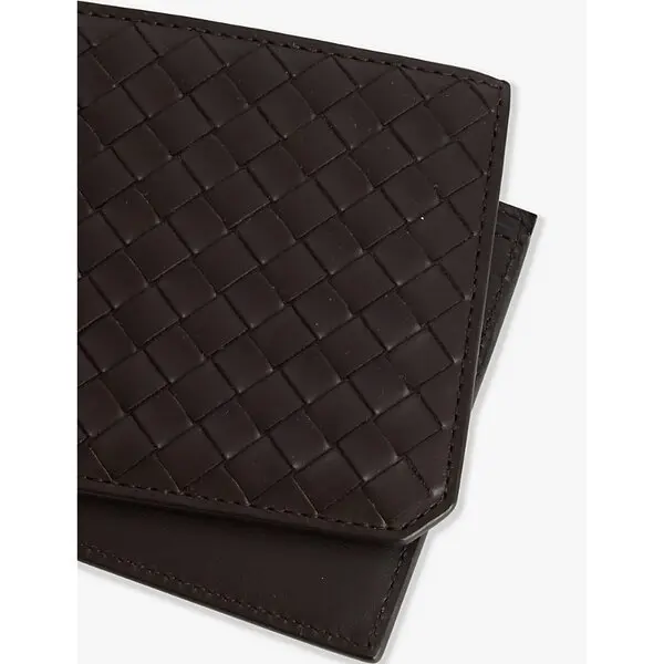 Bottega Veneta Bifold Intrecciato Leather Wallet - Fondant-silver
