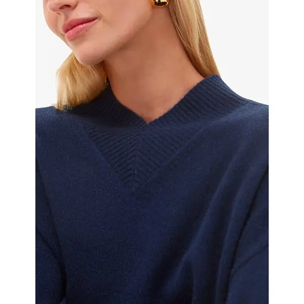 Whistles Relaxed-Fit Cashmere Jumper In Navy Editorialist