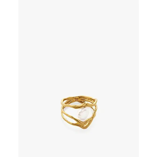 Monica Vinader X Amy Powney Keshi Pearl Ring - Yellow Gold