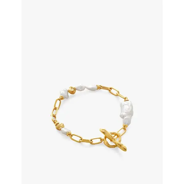 Monica Vinader X Amy Powney Pearl Bracelet - Yellow Gold