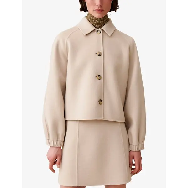 Claudie Pierlot Cropped Wool-blend Jacket - Naturels