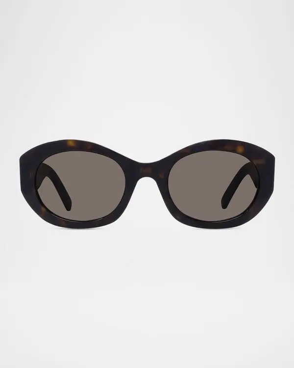 Givenchy Tortoise Acetate Oval Sunglasses - Dark Havanabrown