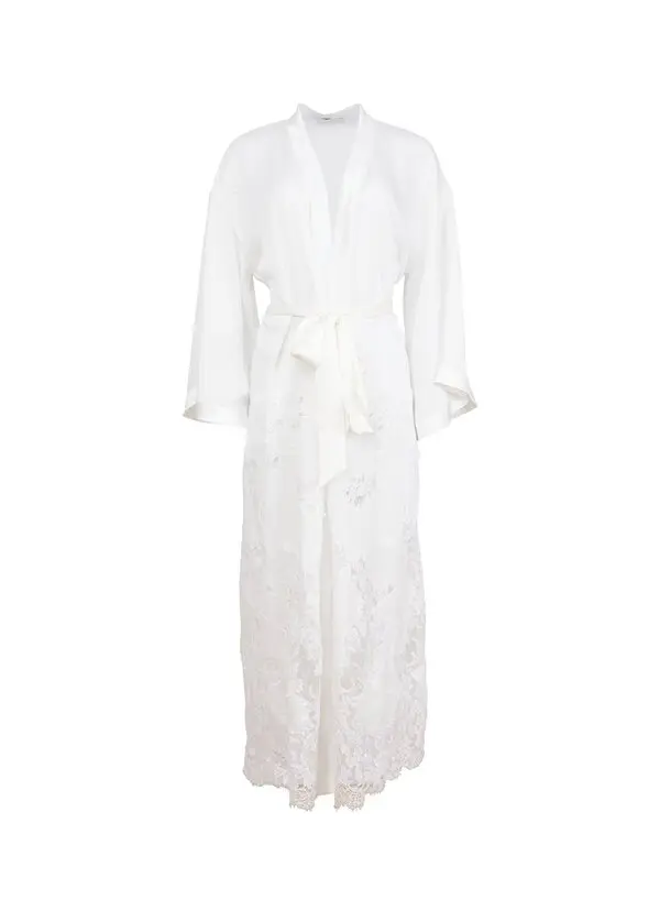 Fleur Du Mal ClO Lace Long Robe - Ivory | Editorialist