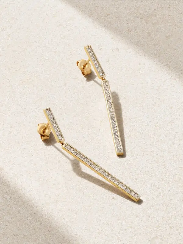 Mateo 14-karat Diamond Dangle Earrings - Gold