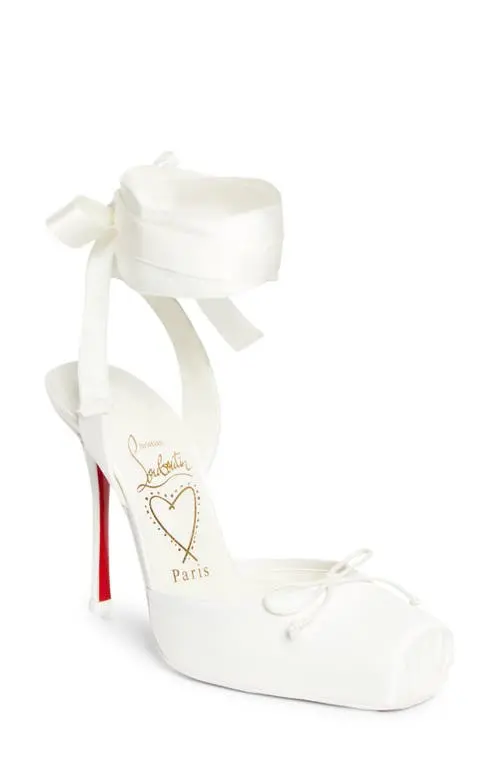 CHRISTIAN LOUBOUTIN Cassia Lace-up Slingback Pumps - Ivory/snow