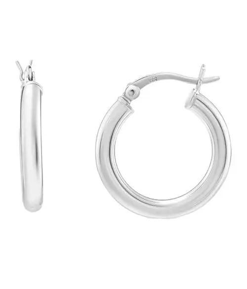 DONATELLO GIAN Name' Solid Sterling Hoop Earrings - Silver