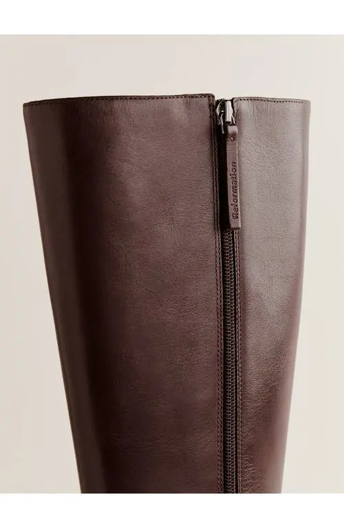 REFORMATION Nancy Knee High Boot - Espresso Leather