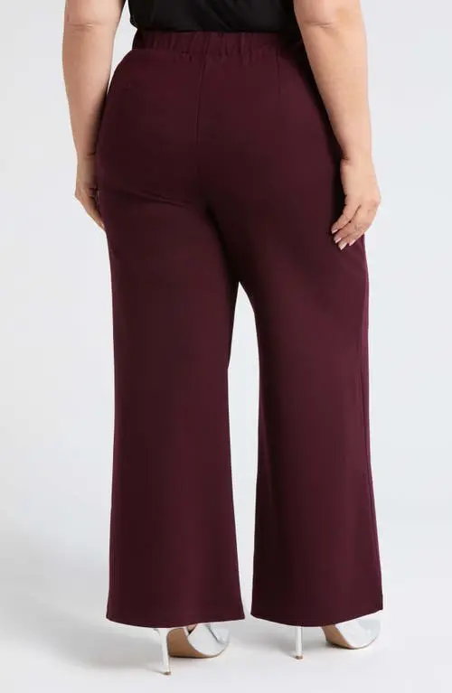 Universal Standard Stephanie Wide Leg Ponte Pants - Black Cherry