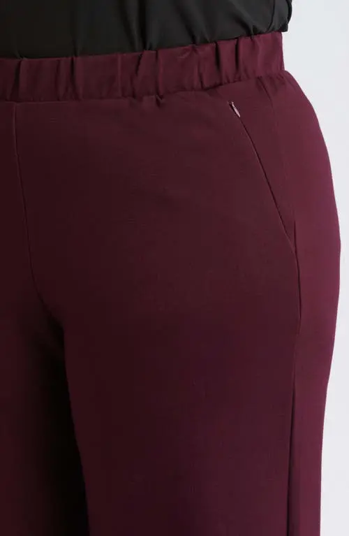 Universal Standard Stephanie Wide Leg Ponte Pants - Black Cherry