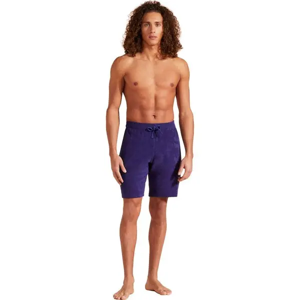 Vilebrequin Solid Organic Terry Bermuda Shorts - Minuit