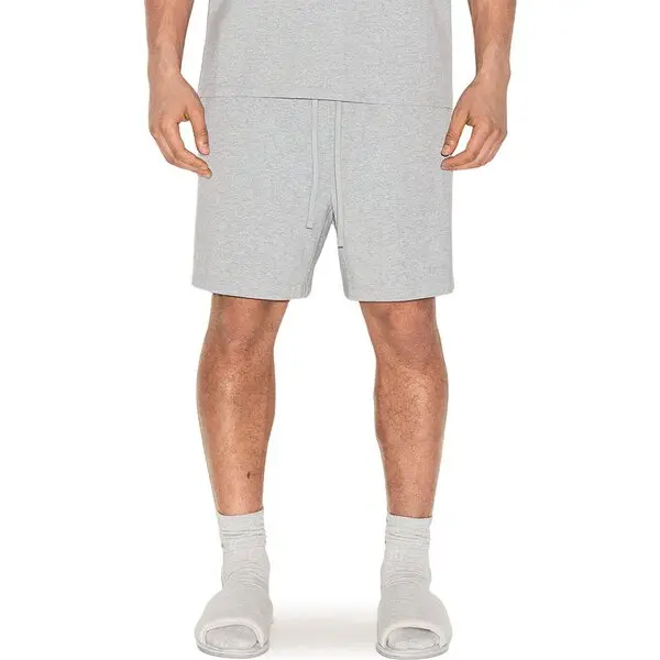 SKIMS Stretch Cotton Blend Jersey Lounge Shorts - Heather Grey