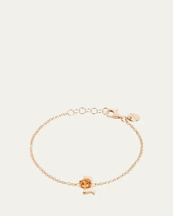 PROCACCIA JEWELRY 18k Hebrew Gimel Initial Bracelet - Rose Gold