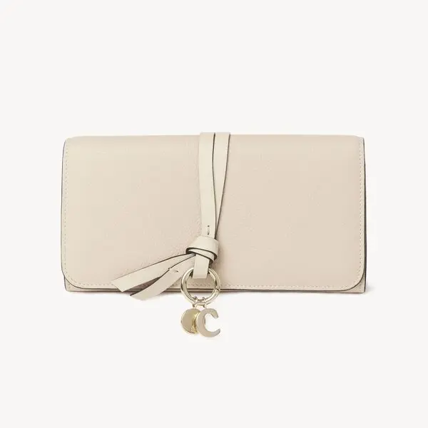 Chloé Alphabet Wallet With Flap In Grained Leather