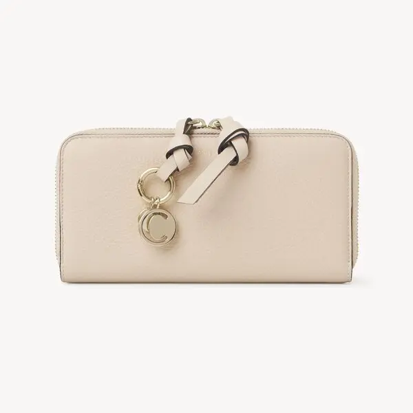Chloé Alphabet Zipped Long Wallet In Grained Leather