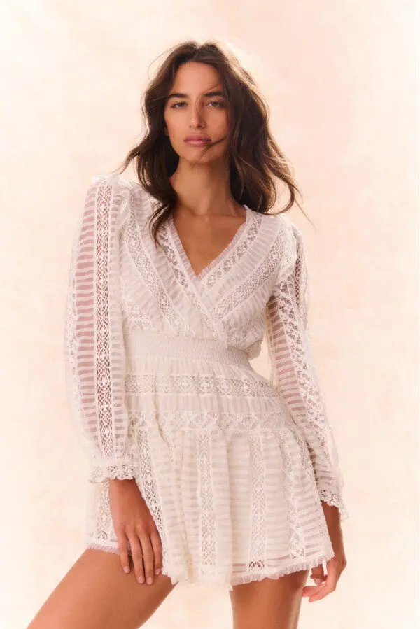 Loveshackfancy Alonsa Lace-Detailed Mini Dress - White | Editorialist