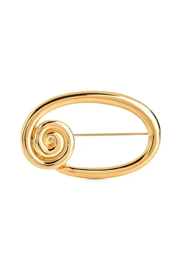 Kenneth Jay Lane Tone Swirl Pin - Gold | Editorialist