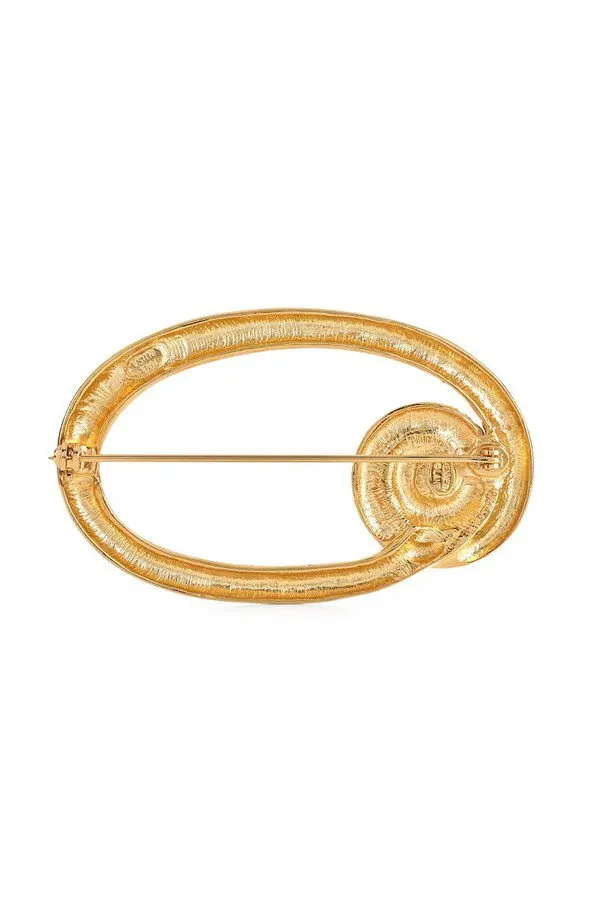 Kenneth Jay Lane Tone Swirl Pin - Gold | Editorialist