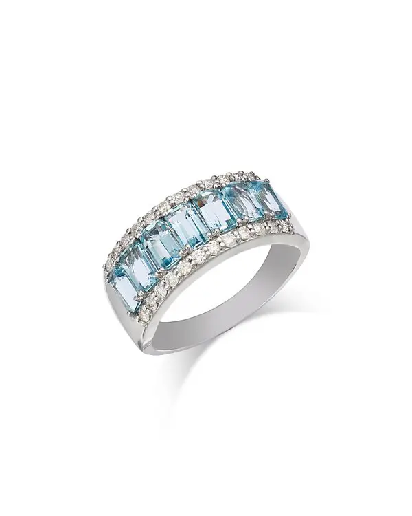 Bloomingdale'S Aquamarine And Diamond Band - Blue/white