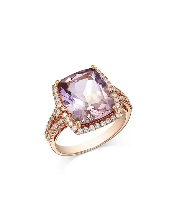 Bloomingdale'S Ametrine And Diamond Halo Ring - Purple/pink