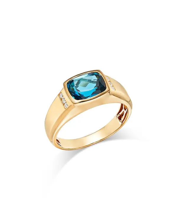 Bloomingdale'S London Blue Topaz And Diamond Ring - Blue/gold