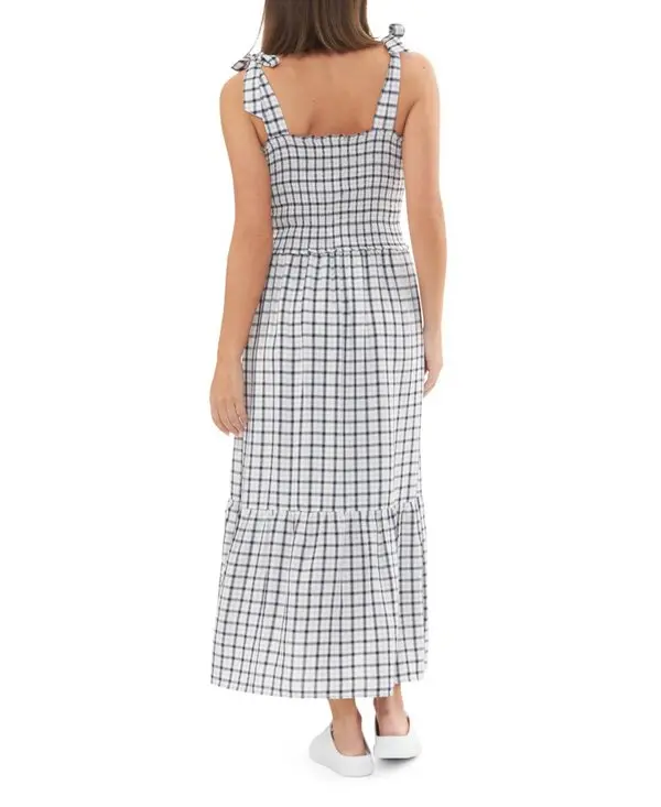 RIPE MATERNITY Phoebe Smocked Dress - White / Navy