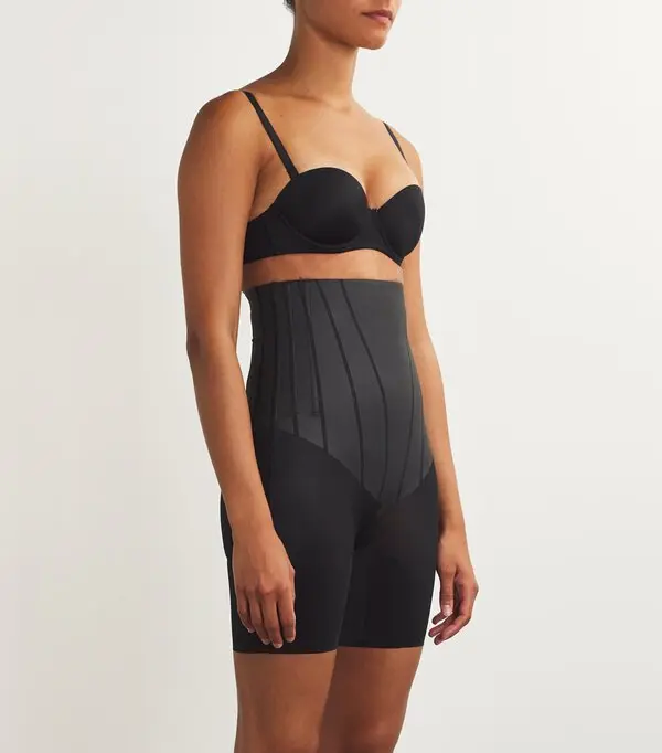 Spanx Supersculpt Totalcontour High-waisted Mid-thigh Short - Black
