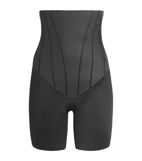Spanx Supersculpt Totalcontour High-waisted Mid-thigh Short - Black