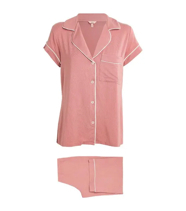 Eberjey Gisele Cropped Pyjama Set In Pink 51% Off Editorialist