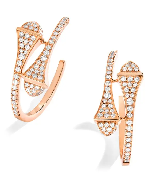 MARLI NEW YORK Small Cleo Diamond Hoop Earrings - Rose Gold