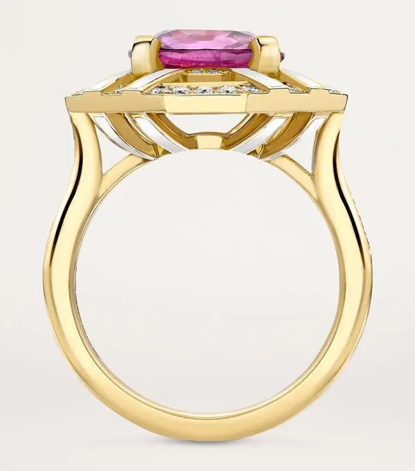 BOODLES Yellow Diamond And Pink Sapphire Fifth Avenue Ring