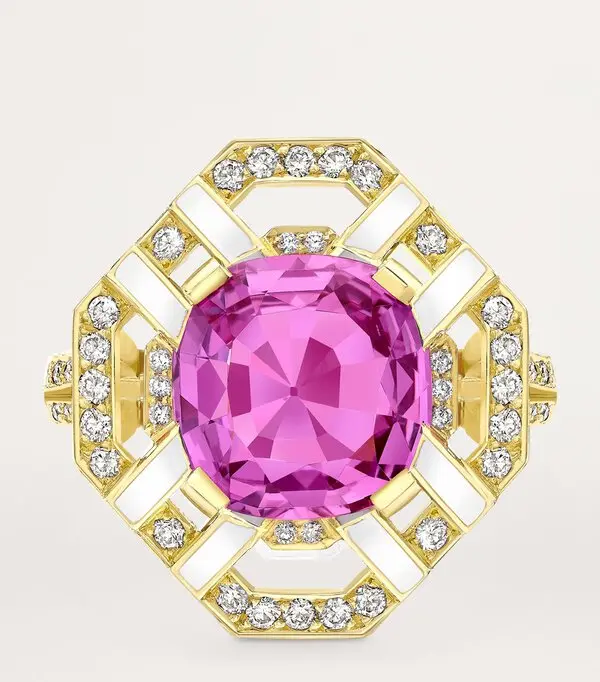 BOODLES Yellow Diamond And Pink Sapphire Fifth Avenue Ring