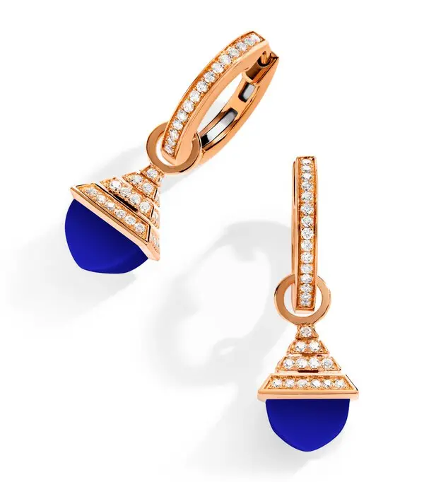MARLI NEW YORK Diamond And Lapis Lazuli Cleo Rev Drop Earrings - Rose Gold