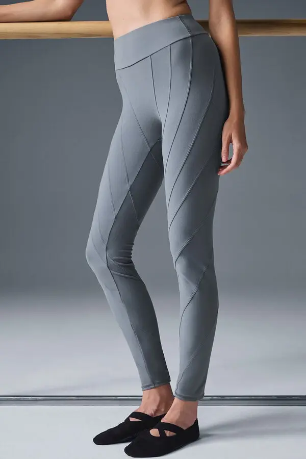 Alo Yoga Soft High-waist Sunray Legging - Steel Grey/grey