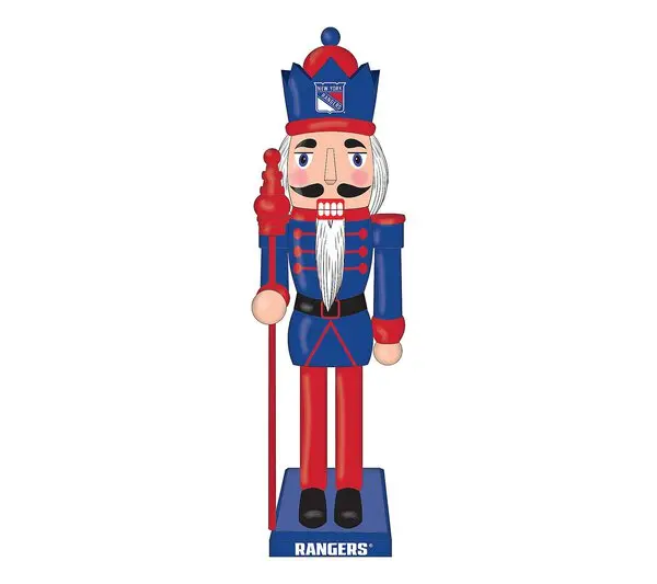 EVERGREEN 12' Wooden Nutcracker Statue With Nhl Team Logo - One-color