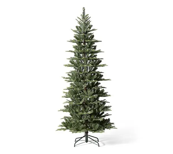 GLITZHOME 7.5' Pre-lit Slim Fir Faux Christmas Ree - One-color
