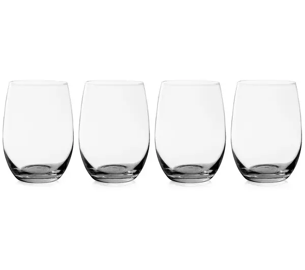 TRUE BRANDS Vino Stemless White Wine Glass Set Of 4 - One-color