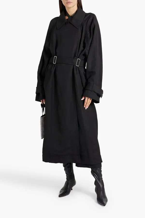 Acne Studios Belted Wool And Hempblend Twill Trench Coat