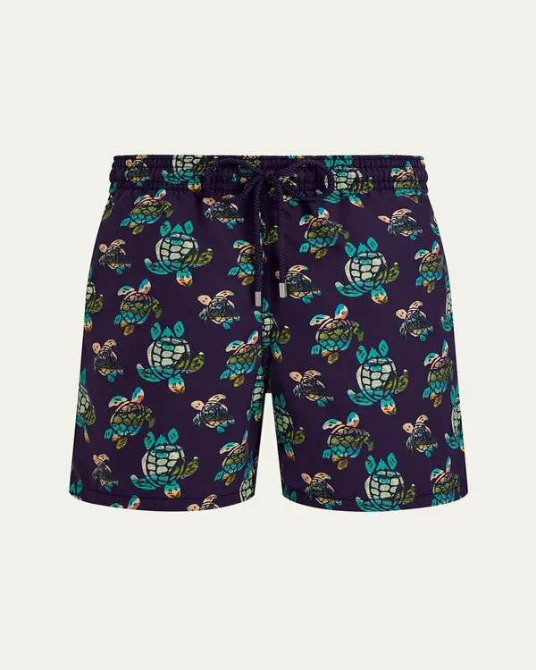 Vilebrequin Landscape Turtles Swim Shorts - Late Night