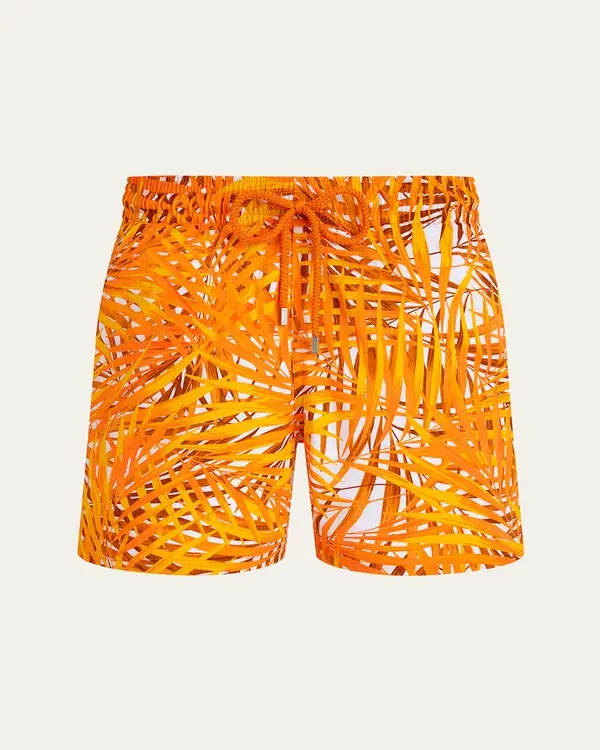 Vilebrequin Palm Leaves Print Swim Shorts - Mango
