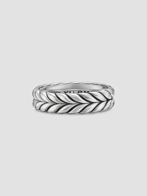 David Yurman Chevron Band Ring In Sterling 6.2mm