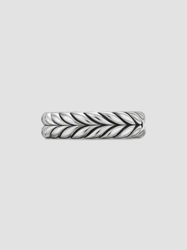 David Yurman Chevron Band Ring In Sterling 6.2mm