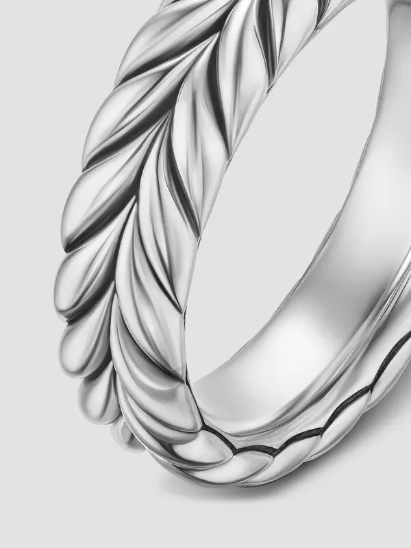 David Yurman Chevron Band Ring In Sterling 6.2mm