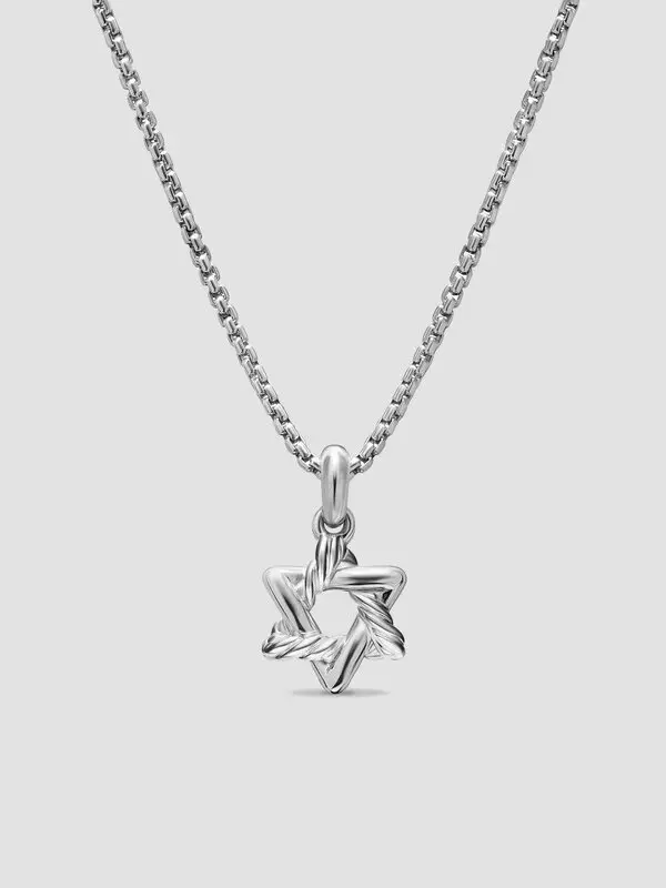 David Yurman Star Of David Pendant Necklace In Sterling 9.6mm - Silver