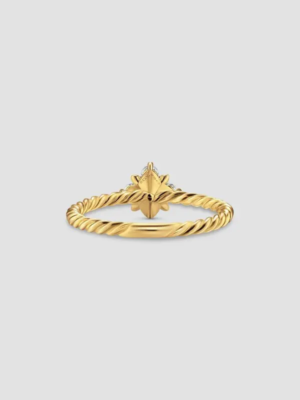David Yurman Petite Modern Renaissance Pyramid Ring In 18k Yellow Gold