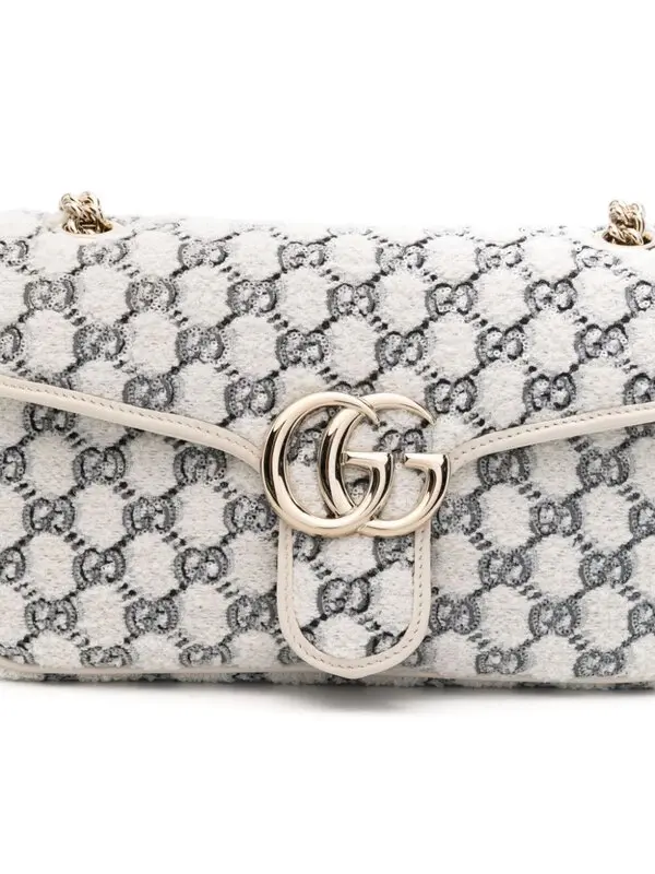 Gucci Small Gg Marmont Shoulder Bag - White
