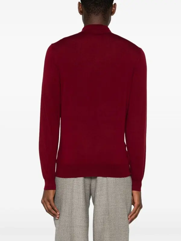 Fedeli Fine-knit Polo Shirt - Red