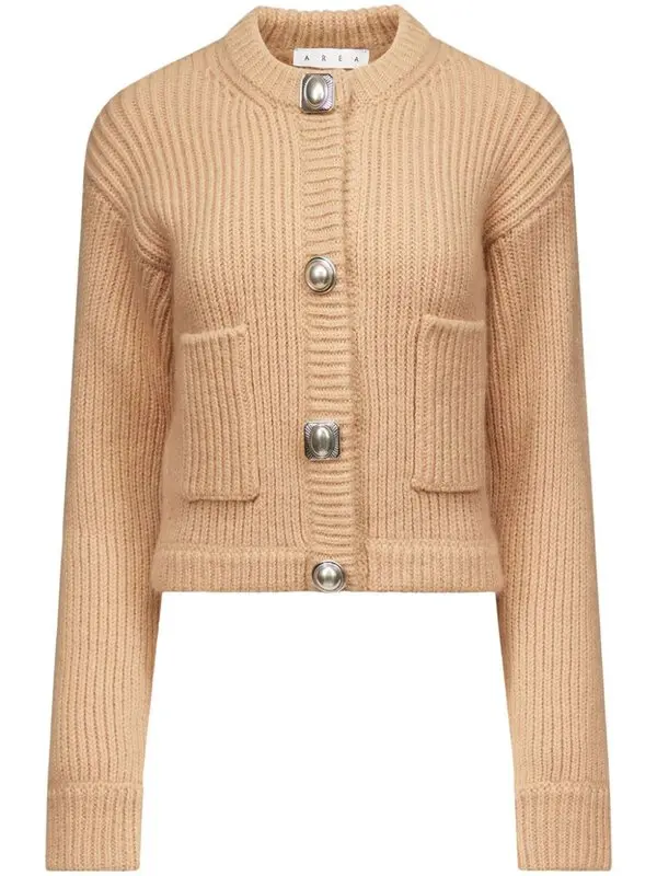 AREA Gemstone Button Knit Cardigan