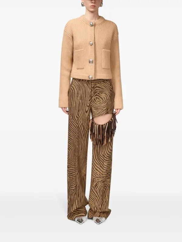 AREA Gemstone Button Knit Cardigan