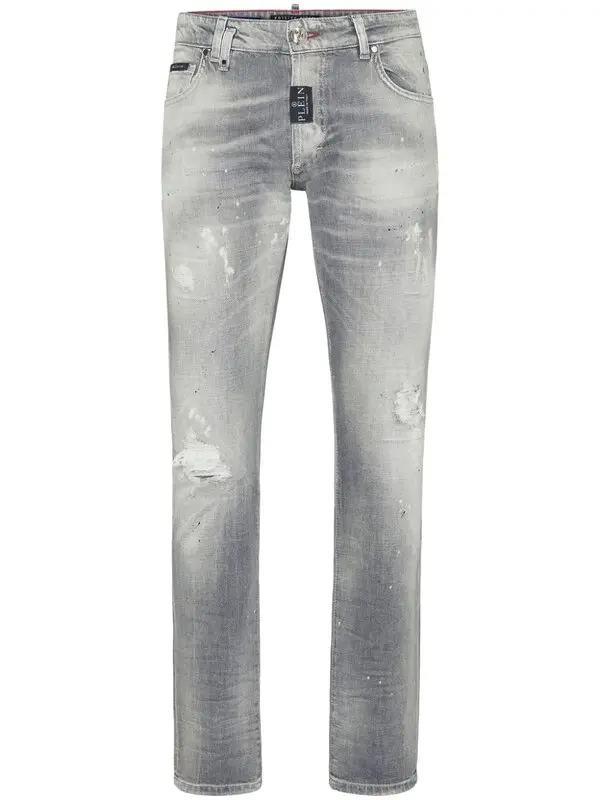 Philipp Plein Distressed Straight-leg Jeans